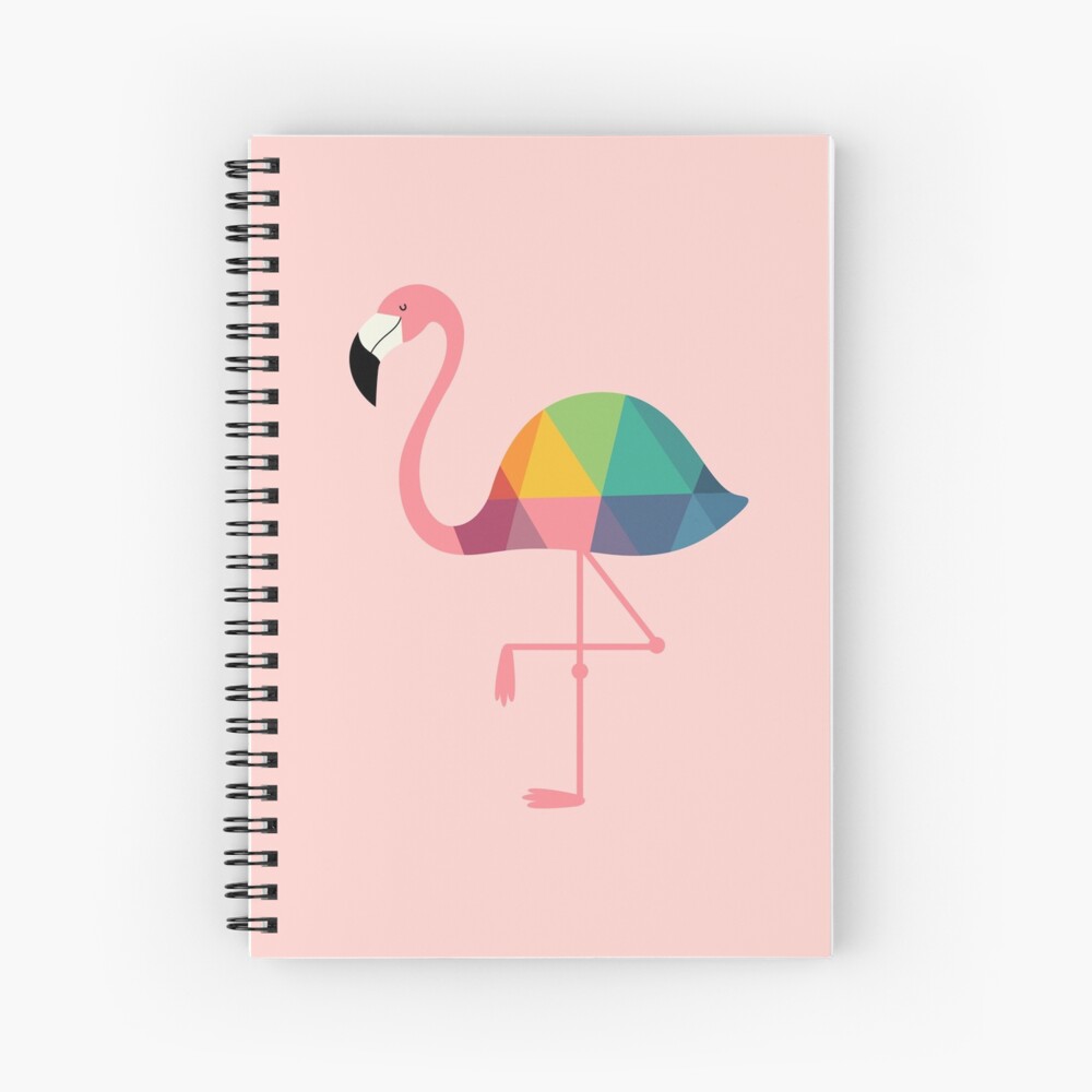 "Rainbow Flamingo" Spiral Notebook for Sale by AndyWestface | Redbubble