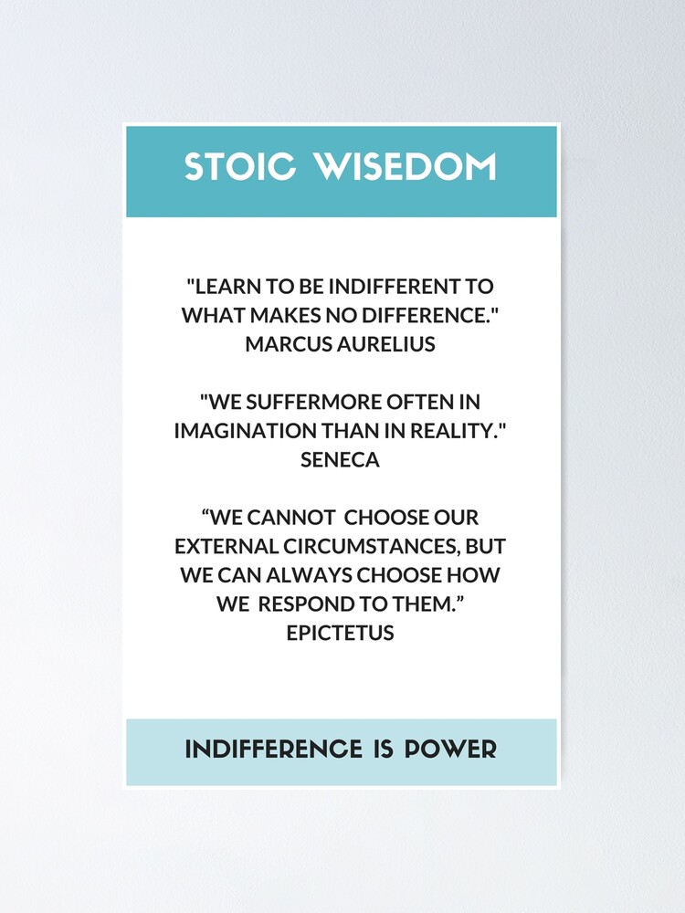 "STOIC PHILOSOPHY WISDOM - INDIFFERENCE IS POWER" Poster by ...