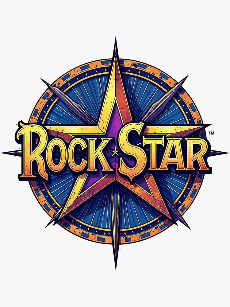 "Rock Star logo" Sticker for Sale by Dave-lees | Redbubble