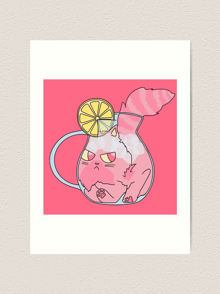 "Pink Lemonade Cat" Art Print by phogar | Redbubble