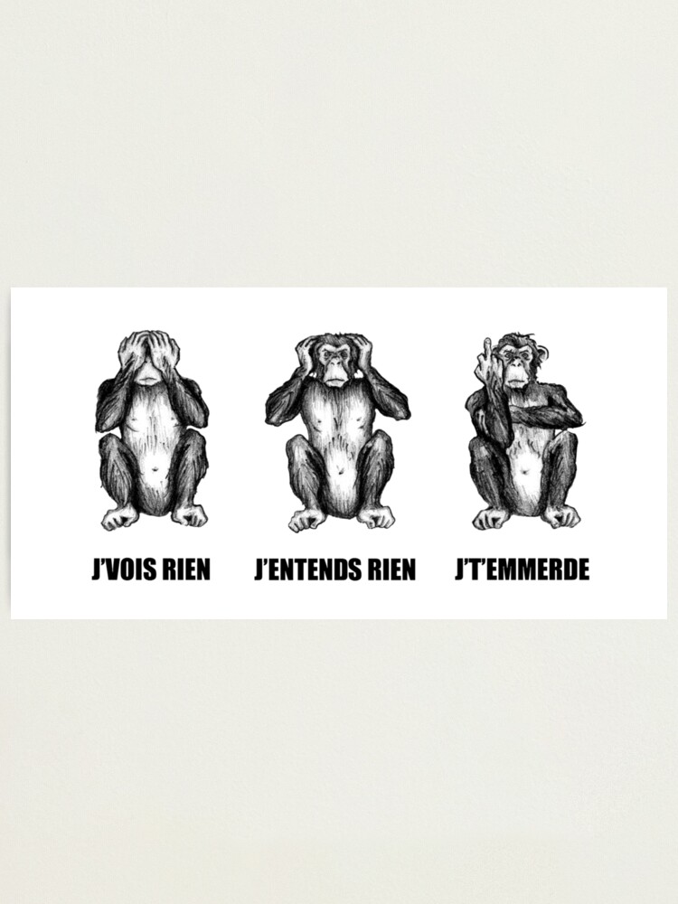 Lámina fotográfica for Sale con la obra «Les Trois Singes de la Sagesse ...