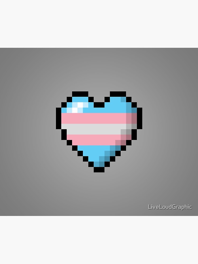 "Large Pixel Heart Design in Transgender Pride Flag Colors" Poster for ...