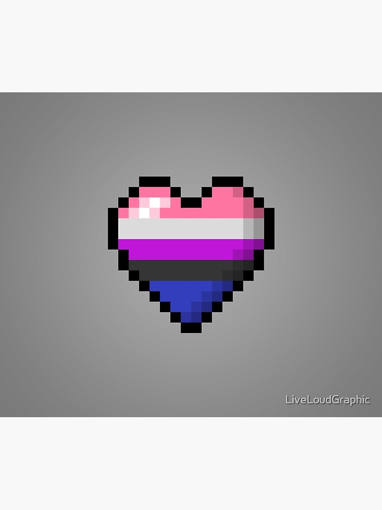 "Gender Fluid Pixel Heart" Canvas Print for Sale by LiveLoudGraphic ...