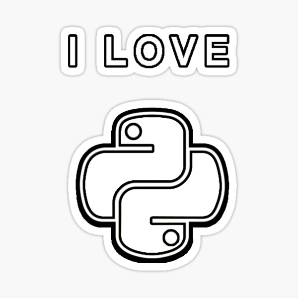 "I Love Python Cyber Security Hacking Fun T-shirt" Sticker by Rachid ...