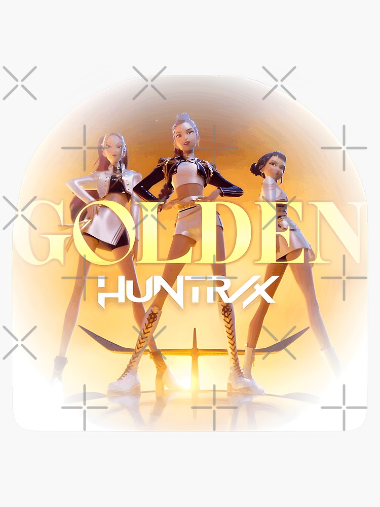 "Golden Huntrix Kpop Demon Hunters Rumi Zoe Gold Single" Sticker for ...