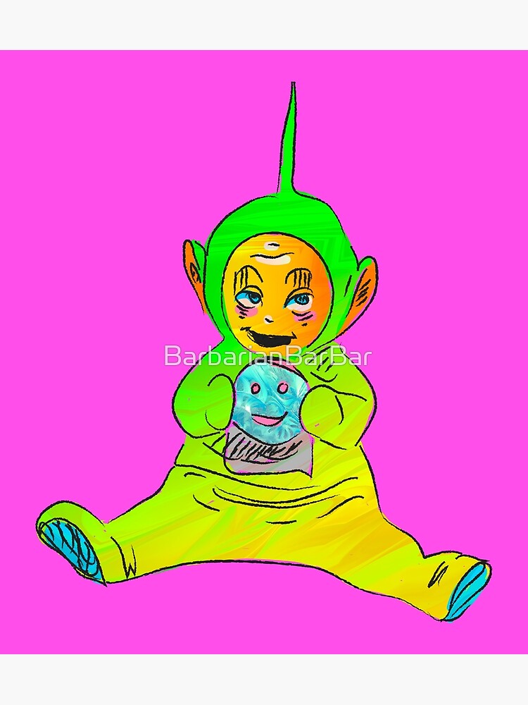 "Green teletubby" Poster by BarbarianBarBar | Redbubble