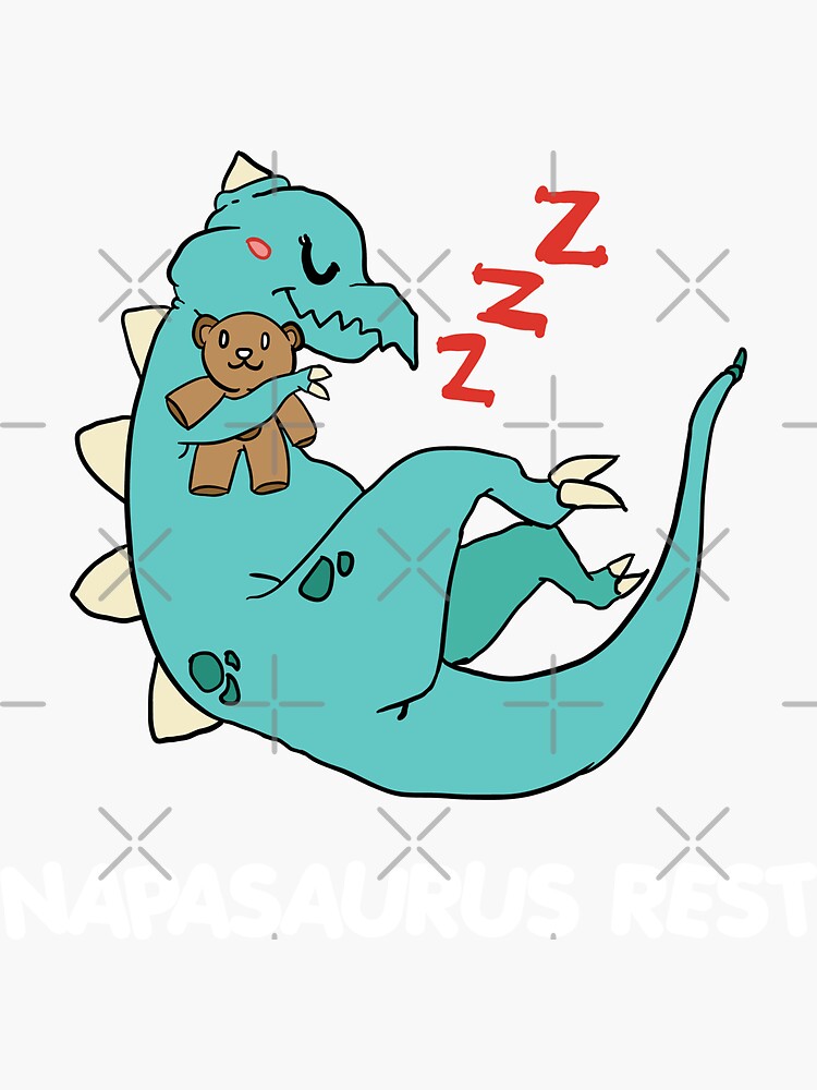 "Napasaurus Rest Napping T-Rex Tyrannosaurus Rex Dinosaur" Sticker for ...