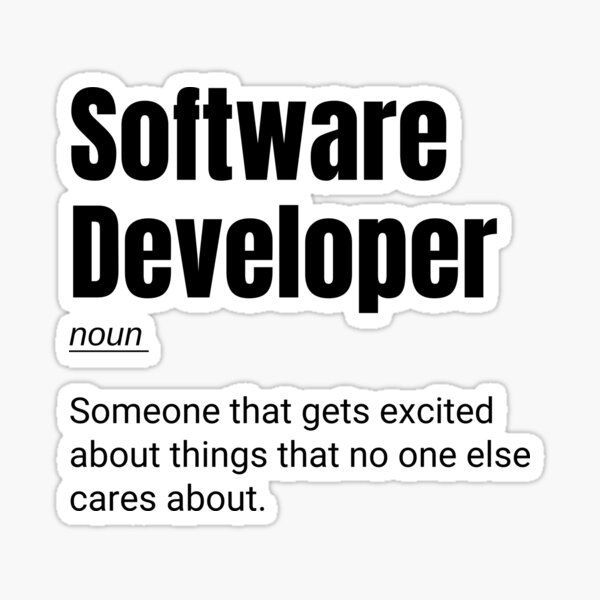 "Software Developer Funny Programmer Definition" Sticker for Sale by ...