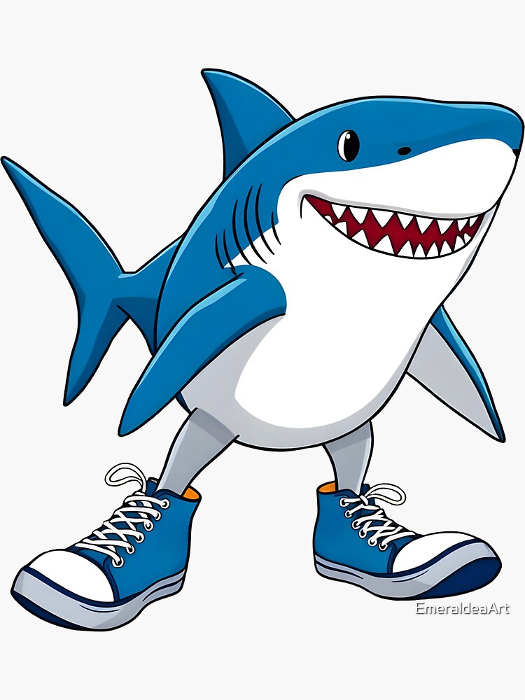 "Tralalero Tralala - cartoon shark in blue shoes" Sticker for Sale by ...
