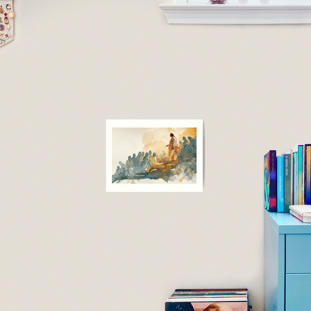 "Sermon on the Mount Art – Jesus Teaching" Sticker for Sale by ...