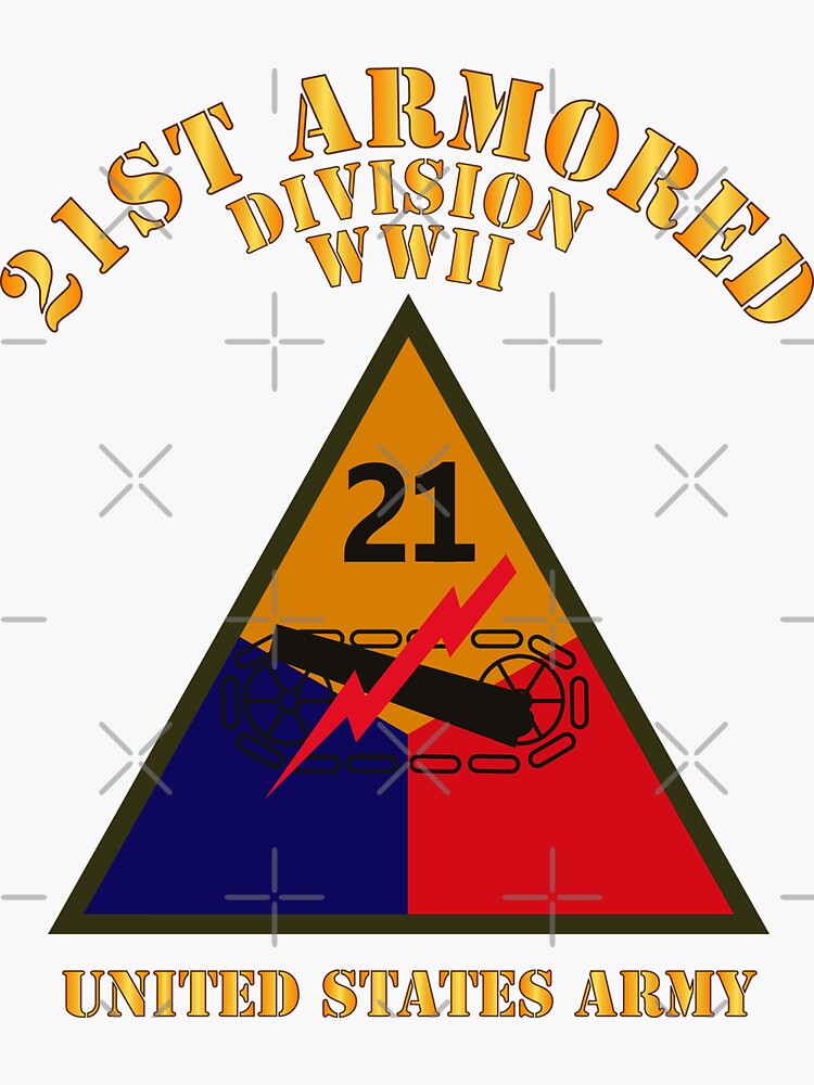 "Army - SSI - 21st Armored Division - WWII - US Army X 300" Sticker for ...