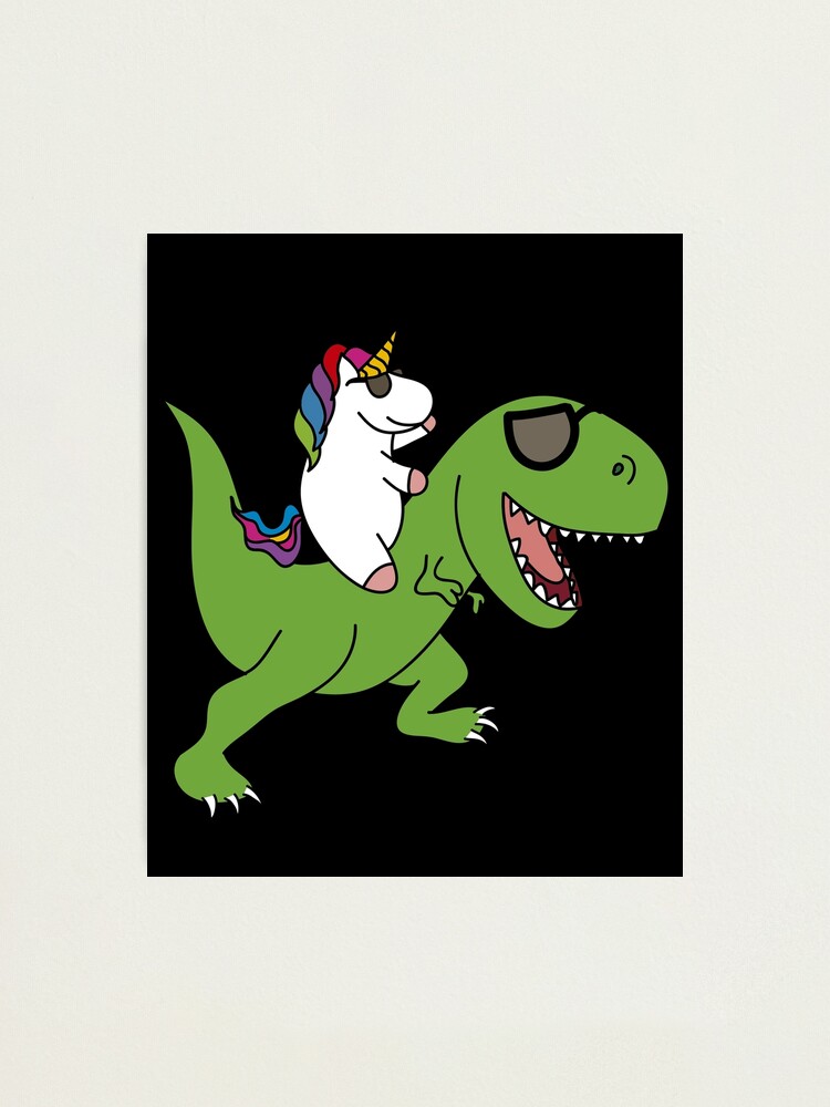 "Unicorn Riding T-Rex Dinosaur" Photographic Print by fatamyfan1 ...
