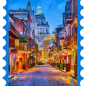 "Louisiana Stamp " Sticker for Sale by katefunk4 | Redbubble