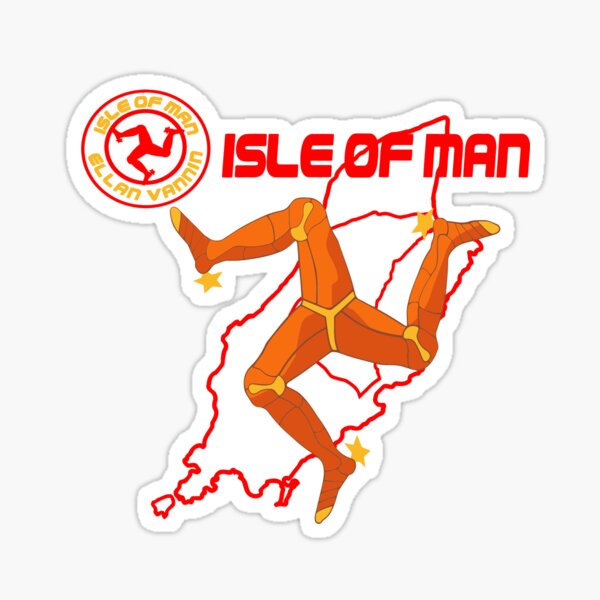 "3 Legs of Man Map" Sticker for Sale by manxhaven | Redbubble