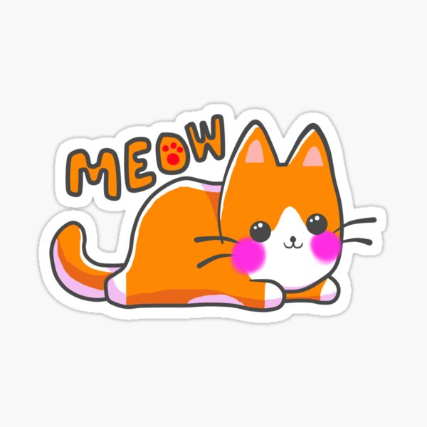 "Meow Cat" Sticker by NatiBeach | Redbubble