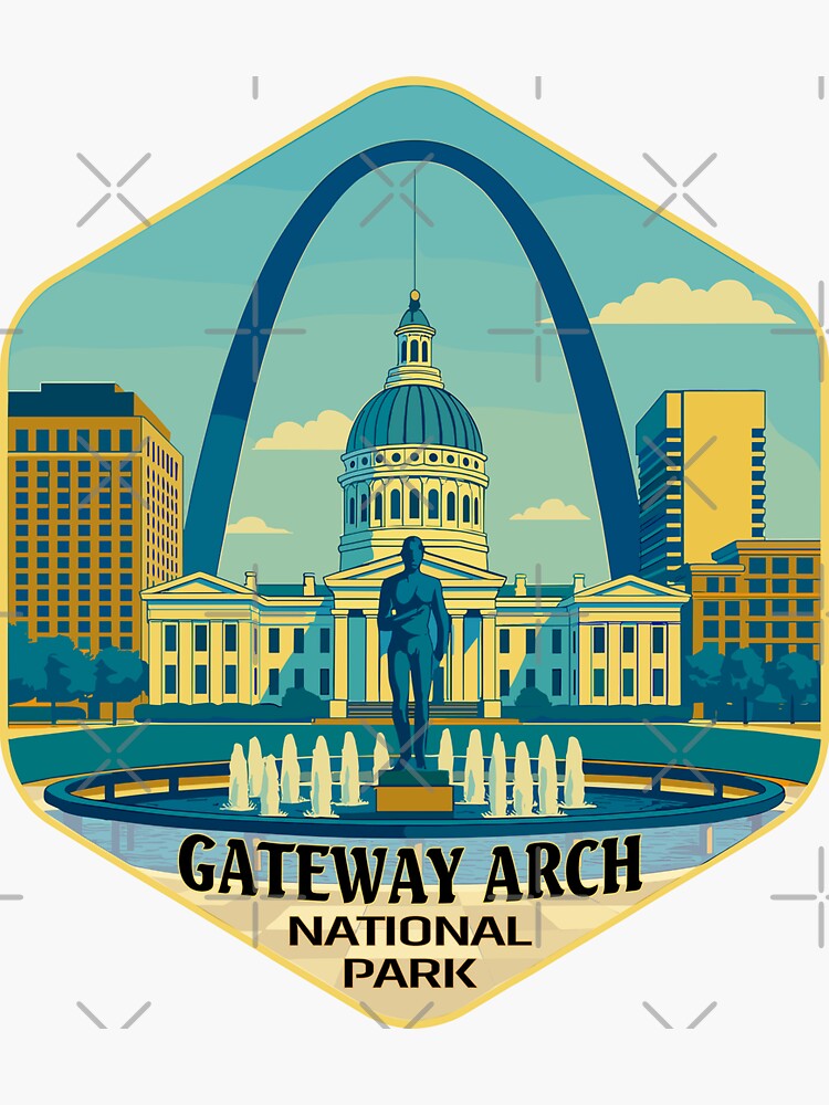 "Gateway Arch National Park Retro Sticker" Sticker for Sale by Vicam27 ...