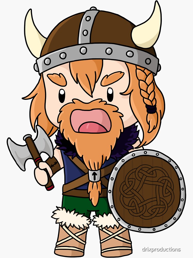 "Kawaii Chibi Viking" Sticker for Sale by drixproductions | Redbubble