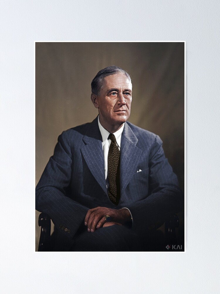 "Franklin D. Roosevelt, 1944 colorized" Poster for Sale by KAI-Studio ...