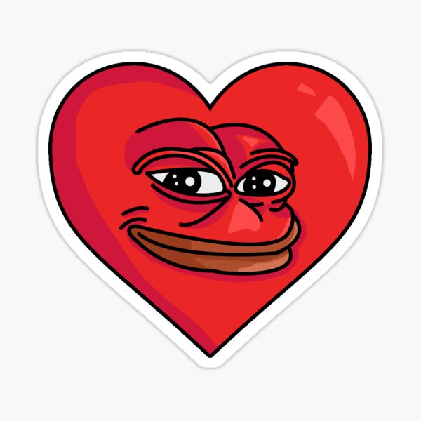"Pepe heart funny love meme" Sticker for Sale by TryStar | Redbubble