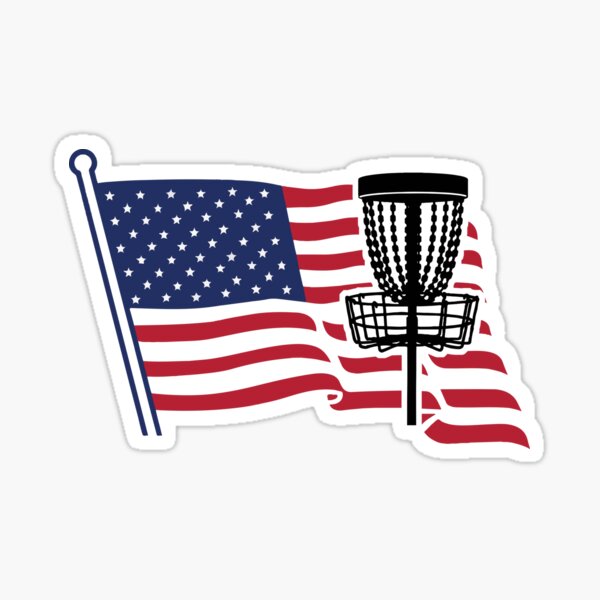 "Disc Golf American Flag V5" Sticker by TeeTimeGuys | Redbubble