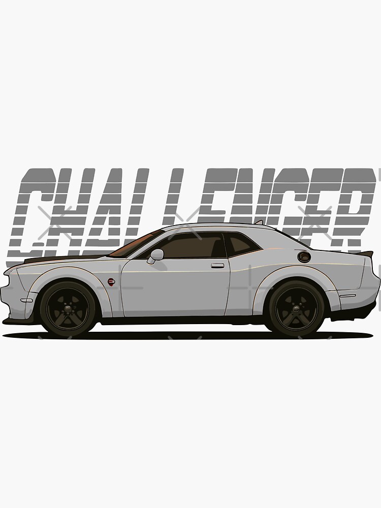 "Challenger SRT Demon Gray" Sticker for Sale by BronArtworks | Redbubble
