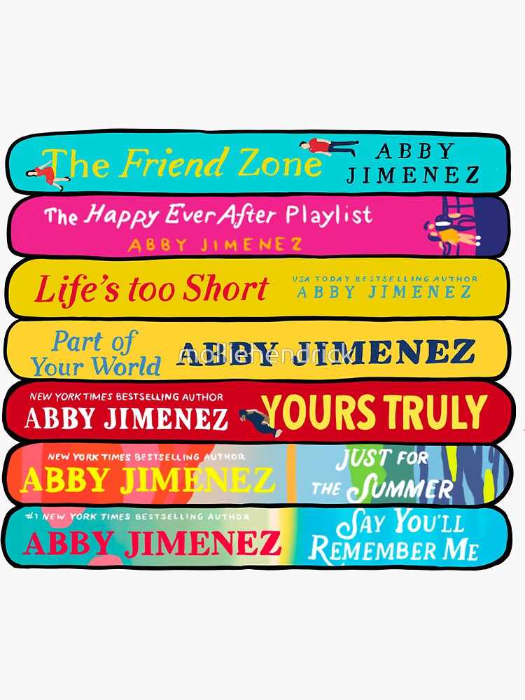 "Abby Jimenez Book Stack – Illustrated Romance Book Spines for Book ...