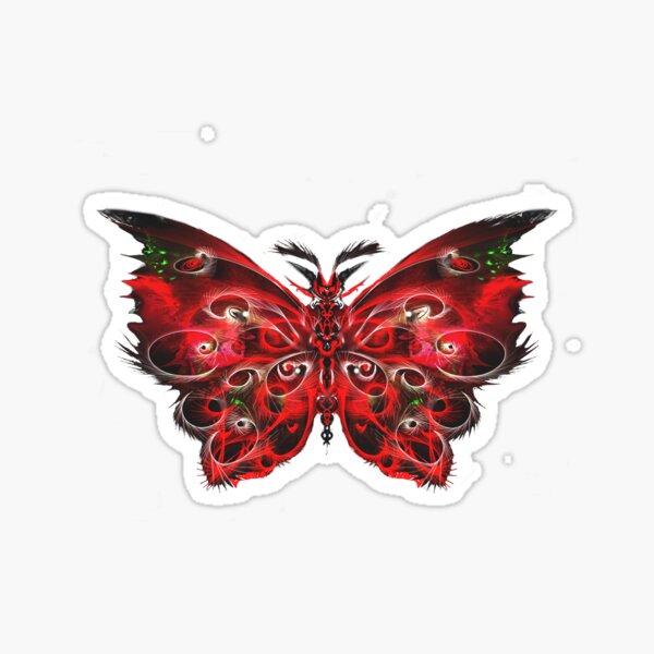 "Butterfly Red 15" Sticker by runati | Redbubble