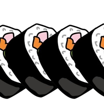 "Sliced Kimbap Roll Sticker – Cute Korean Bento Food Art for Journal ...