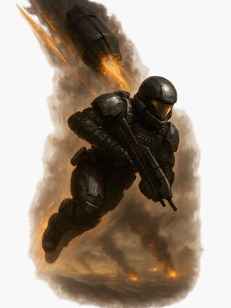 "ODST Soldier Ready for battle" Sticker for Sale by orbitaldropart ...