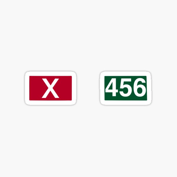 "Squid Game - Player 456 " Sticker for Sale by Bingeartstudio | Redbubble