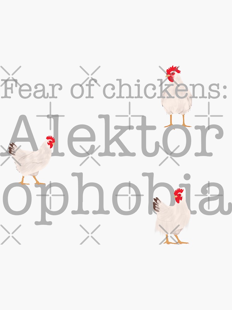 "Fear of Chickens, Phobia" Sticker by amymh | Redbubble