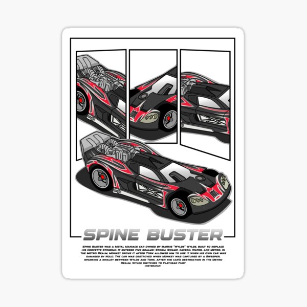 "HW Acceleracers Spine Buster Poster Art" Sticker for Sale by Heybratan ...