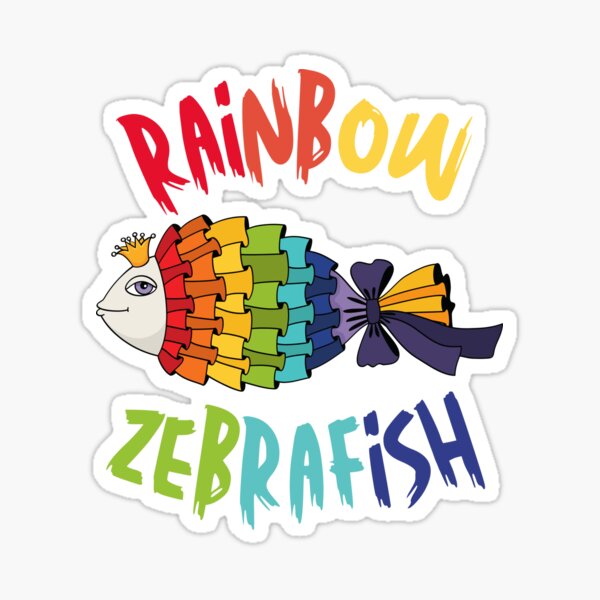 "rainbow zebrafish" Sticker for Sale by lino4king | Redbubble