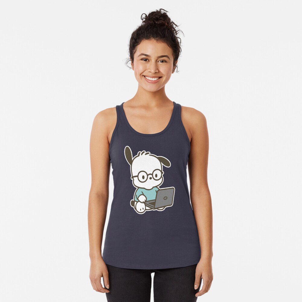 "Pochacco on Laptop" Sticker for Sale by Lizscorpio | Redbubble