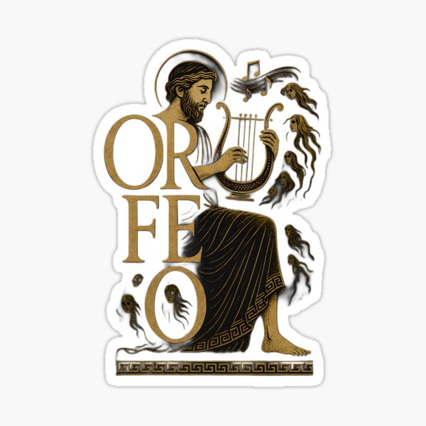 "ORFEO Greek Mythology Lyre & Siren Art" Sticker for Sale by R-G-ARROW ...
