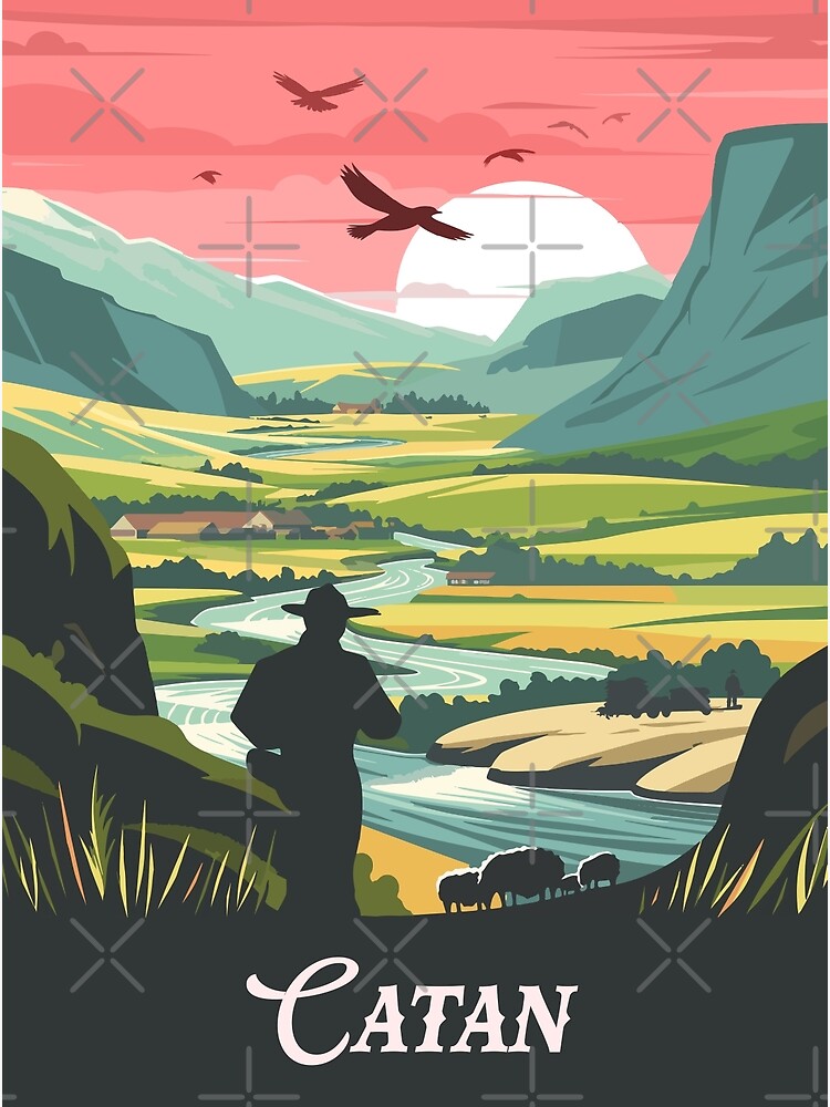 "CATAN - Poster Inspired by Catan / Retro Board Game Poster / Wall Art ...