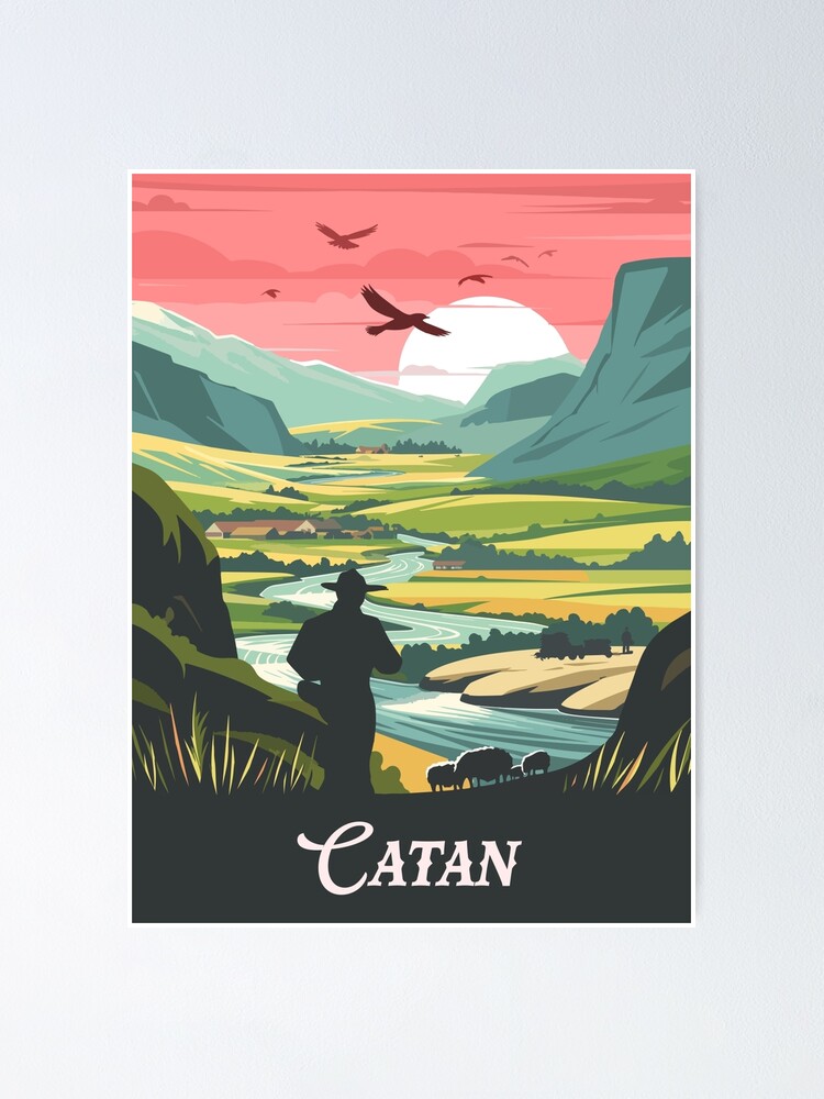 "CATAN - Poster Inspired by Catan / Retro Board Game Poster / Wall Art ...