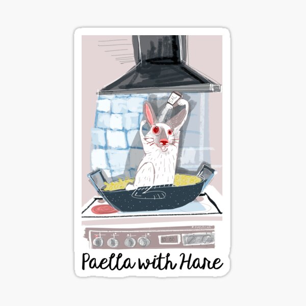 "Paella with Hare" Sticker for Sale by belettelepink | Redbubble