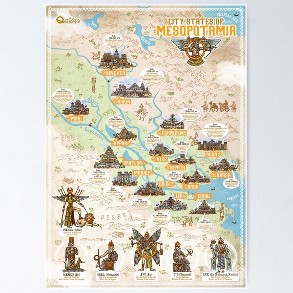 " Map of Ancient Mesopotamia – Illustrated Timeline of the Cradle of ...