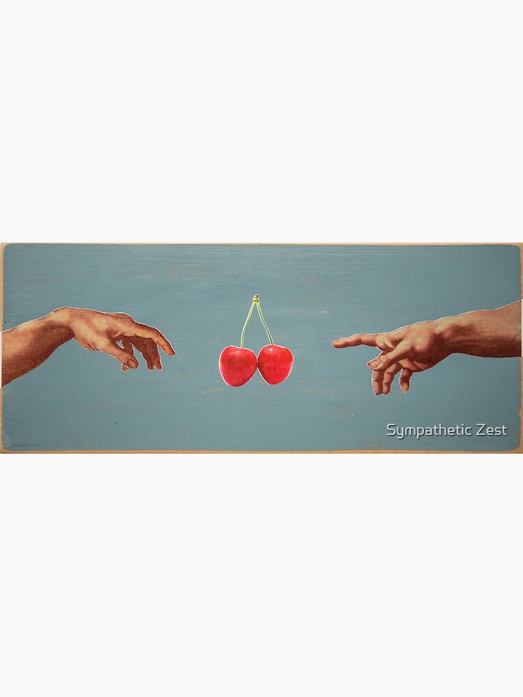 "The Creation of Adam, Cherry Glitch Collage Art" Art Print for Sale by ...