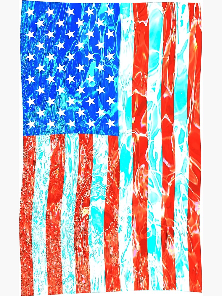 "Wet US Flag, spectacular reflection in the water" Poster by peter2art ...