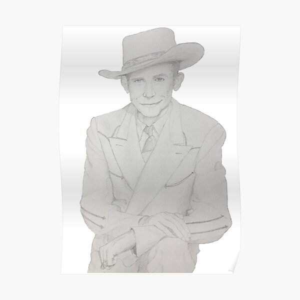 "Hank Williams Sr. - Hand Drawn Pencil Portrait" Poster for Sale by ...