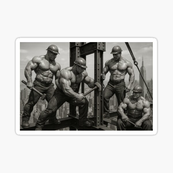 "Building A Skyscraper" Sticker for Sale by BodybuildersInc | Redbubble