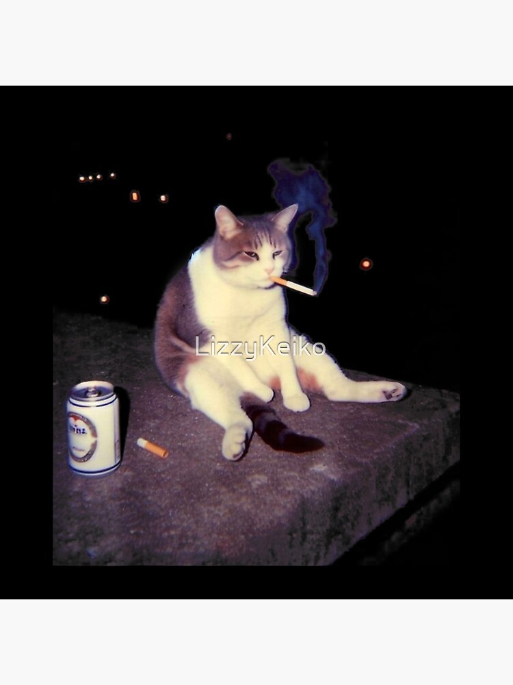 "Smoking Cat Meme Shirt – Funny Cigarette Kitten Brainrot Tee" Art ...