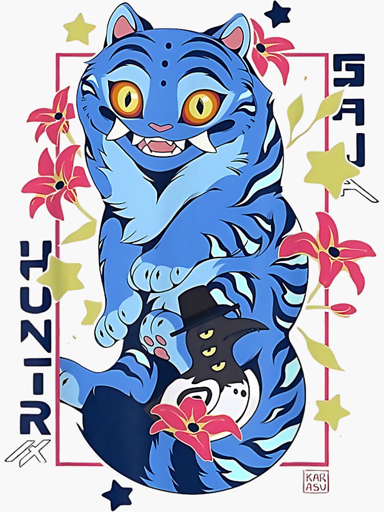 "Saja Boys team KPop Demon Hunters Derpy Tiger And Bird Japanese Art ...