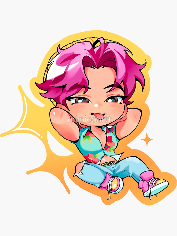 Pegatina con la obra «Abby Saja Boys Kpop Demon Hunters» de mimicoartt | Redbubble