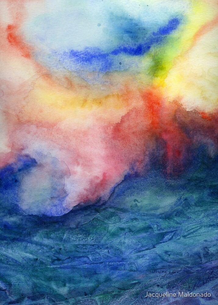 "Torrent - Abstract Watercolor Ocean Painting" by Jacqueline Maldonado ...
