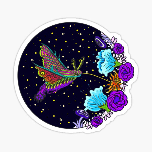"Rave moth" Sticker for Sale by MyTsteed | Redbubble