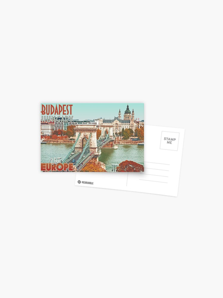 "Visit Budapest - Travel Poster" Postcard for Sale by TopNotchVisuals ...