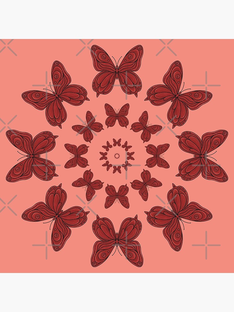 Red Butterfly Mandala Wall Art for Sale | Redbubble